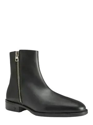 GIUSEPPE ZANOTTI Zip-detail Leather Boots - Black