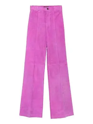 Stouls Suede Straight Leg Pants - Pink