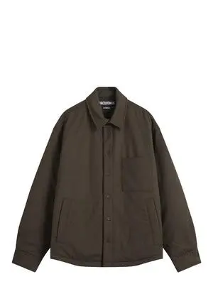 Jacquemus Cottton Wool Blend Bakers Shirt - Dark Khaki