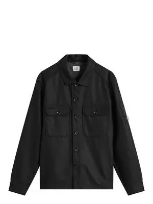 C.P. COMPANY Felt Lens Overshirt - Black