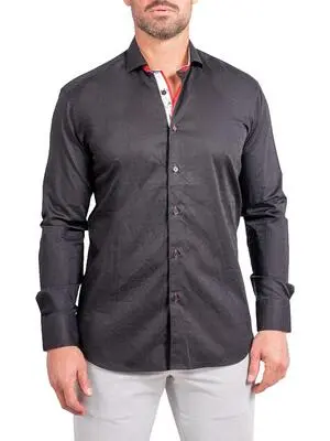 MACEOO Einstein Ascension Contemporary Fit Button-up Shirt - Black