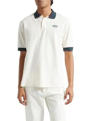 PALMES Oval Logo Cotton Piqué Polo - Broken White