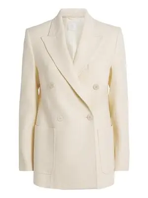 Eleventy Wool Double-breasted Blazer - White