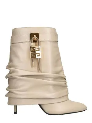 Givenchy Leather Shark Lock Boots 100 - Beige