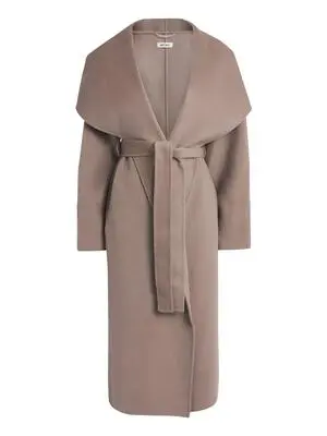 Soft Goat Wool-cashmere Long Coat - Beige