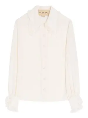 Valentino Garavani Silk Frilled Shirt - Ivory