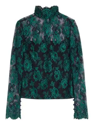 Valentino Garavani Lace Floral Top Green