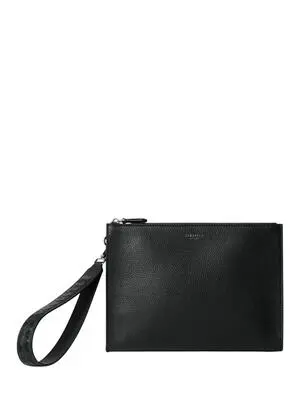 SERAPIAN Cachemire Leather Clutch - Black