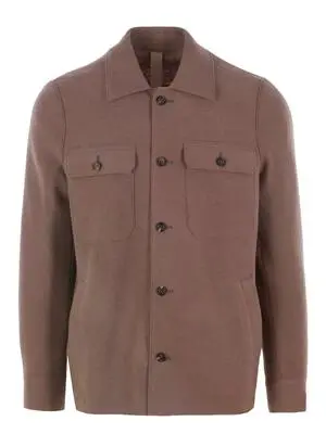 Eleventy Wool Shirt - Brown