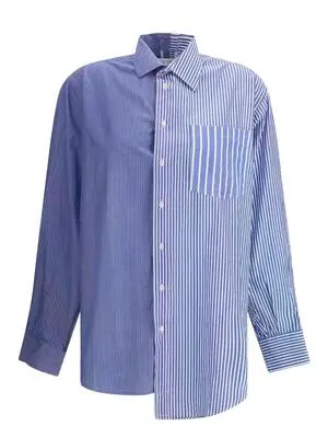 E.L.V. DENIM Diana Striped Shirt - Blue