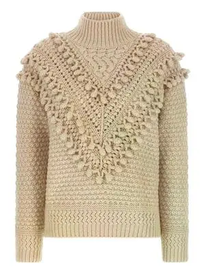 Zimmermann Hypnotic Bauble Pompom-detail Sweater - Neutrals