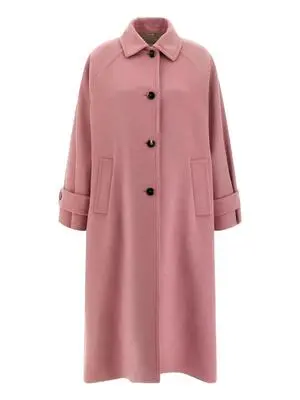 Alberto Biani Single-breasted Wool Coat - Pink