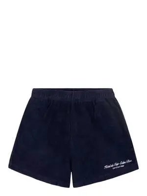 SPORTY & RICH Eden Script Shorts - Blue