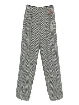 FORTE_FORTE Chevron-Motif Straight-Leg Trousers