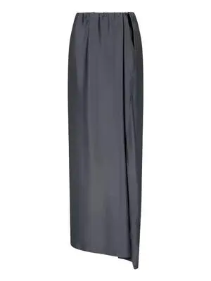 Giorgio Armani Silk Maxi Skirt - Grey