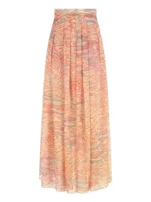 Giorgio Armani Pleated Maxi Skirt - Orange