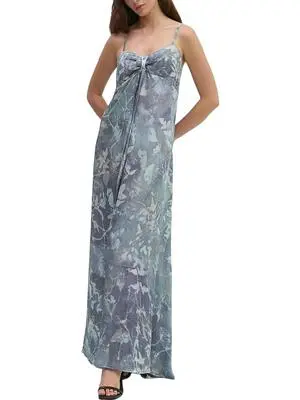 SANDRO FERRONE Floral-print Maxi Dress - Blue