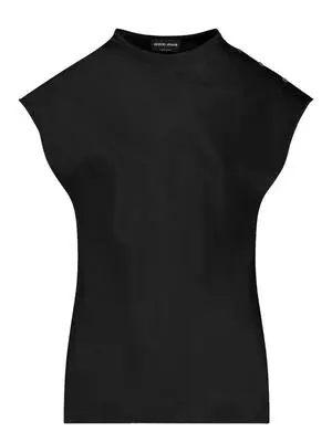 Giorgio Armani Buttoned Sleeveless Top - Black