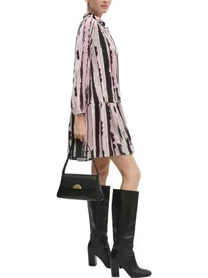 SANDRO FERRONE Abstract-print Pleated Shirt Dress - Pink