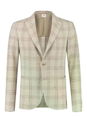LUIGI BORRELLI Checked Single-breasted Blazer - Neutrals