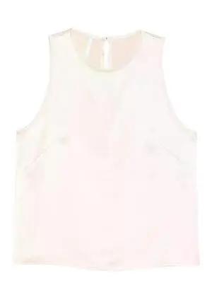 Imperial Sleeveless Satin-finish Top - White