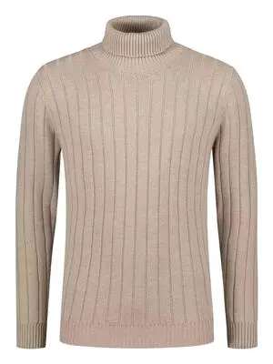 LUIGI BORRELLI Ribbed Roll-neck Sweater - Neutrals