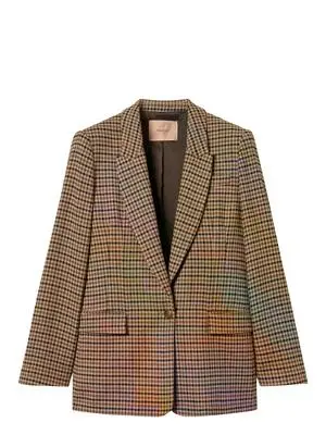 TWINSET Checked Single-breasted Blazer - Brown
