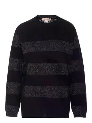 TWINSET Striped Pattern Sweater - Black