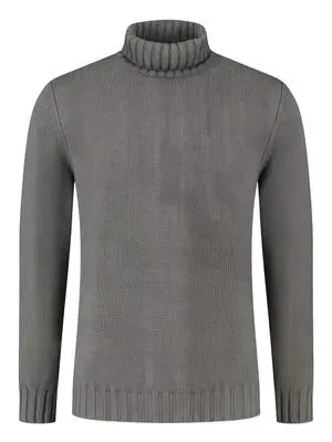DORIANI CASHMERE Ribbed Roll-neck Sweater - Grey