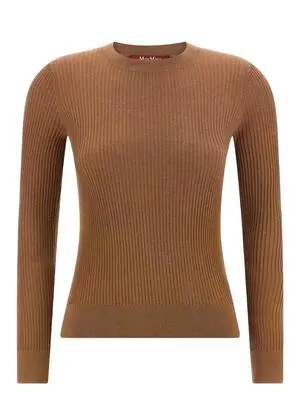 Max Mara Marabu Sequin-embellished Ribbed Sweater - Brown