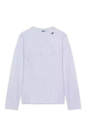 Gcds Laser Cut-logo Long-sleeved T-shirt - White