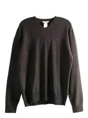 THE ROW V-neck Long Sleeve Sweater - Brown