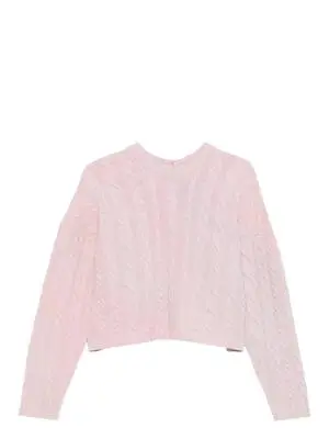 3311 Cable-knit Open-back Sweater - Pink