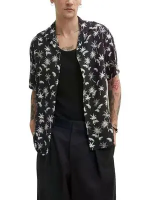 The Kooples Palm-tree Print Shirt - Black