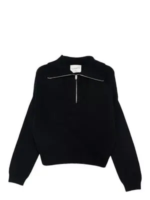 Closed Zip-collar Sweater - Blue