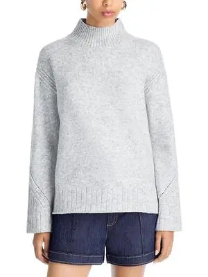 Aqua Long Sleeve Turtleneck Sweater - Gray Cloud