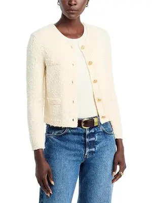 Kobi Halperin Richie Wool Crewneck Cardigan - Ivory