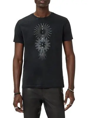 John Varvatos Rays Short Sleeve Graphic Tee - Black