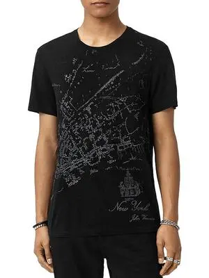 John Varvatos New York Embroidered Tee - Black