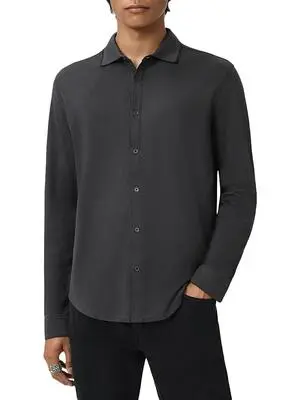 John Varvatos Drewce Button Front Shirt Deep Charcoal
