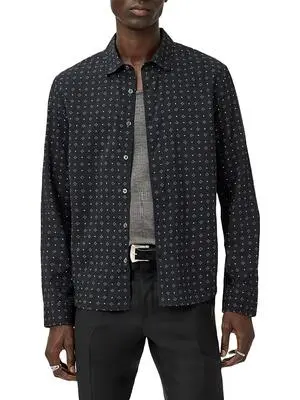 John Varvatos Luca Printed Long Sleeve Shirt - Black