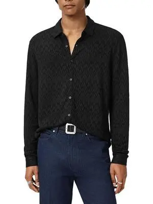 John Varvatos Redmond Jacquard Shirt - Black
