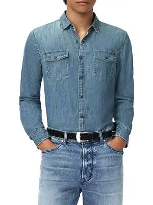 JOHN VARVATOS Otto Denim Snap Front Shirt