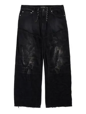 Balenciaga Double Knee Denim Pants - Black