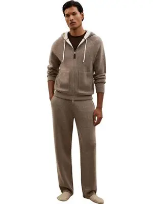 REISS Chapter Atelier Cashmere-blend Joggers - Mouse Brown Melange