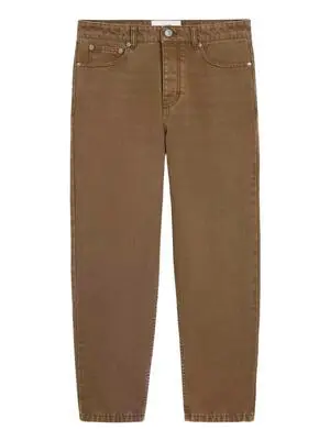 AMI Paris Tapered Cotton Jeans - Brown