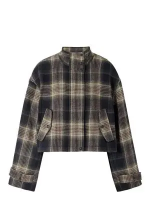 Veronica Beard Bateman Checked Wool-blend Jacket - Blue