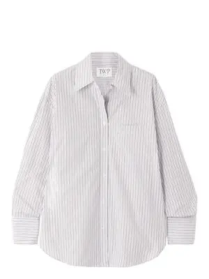 TWP Big Joe Striped Cotton-poplin Shirt - Blue