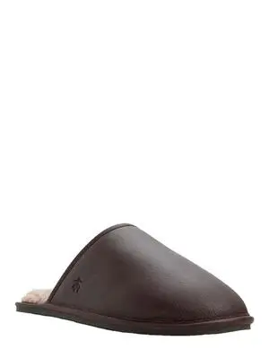 Brooks Brothers Henri Shearling-lined Leather Slippers - Medium Red