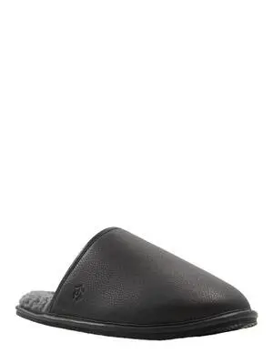 Brooks Brothers Henri Shearling-lined Leather Slippers - Other Black